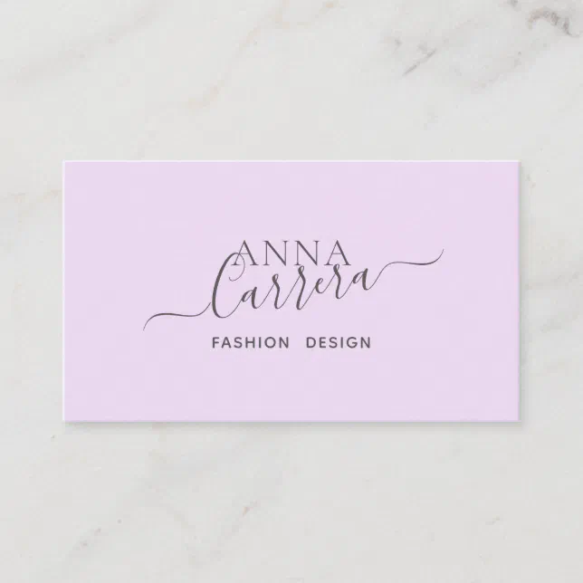 Minimal Luxury Boutique Purple Modern Calligraphy Business Card | Zazzle