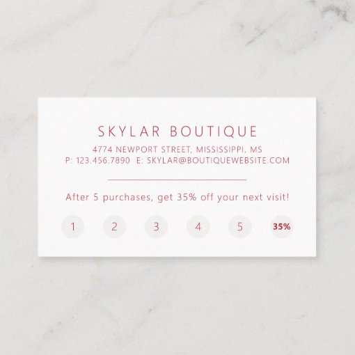 Minimal Luxury Ruby Red VIP Loyalty Card | Zazzle