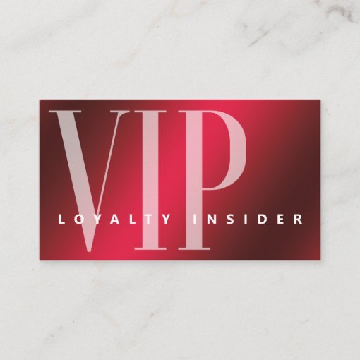 Minimal Luxury Ruby Red VIP Loyalty Card | Zazzle
