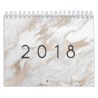 Marble White Gray Silver Gold Pink Calendar | Zazzle.com