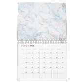 Minimal Marble White Gray Silver Rose Gold Stone Calendar | Zazzle