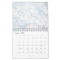 Minimal Marble White Gray Silver Rose Gold Stone Calendar | Zazzle