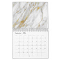 Minimal Marble White Gray Silver Rose Gold Stone Calendar | Zazzle