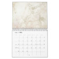 Minimal Marble White Gray Silver Rose Gold Stone Calendar | Zazzle
