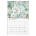 Minimal Marble White Gray Silver Rose Gold Stone Calendar | Zazzle