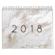Minimal Marble White Gray Silver Rose Gold Stone Calendar | Zazzle