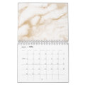 Minimal Marble White Gray Silver Rose Gold Stone Calendar | Zazzle