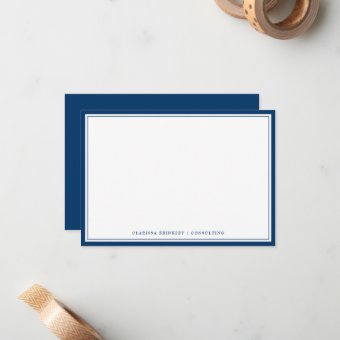 Minimal Midnight Blue Flat Note Card | Zazzle
