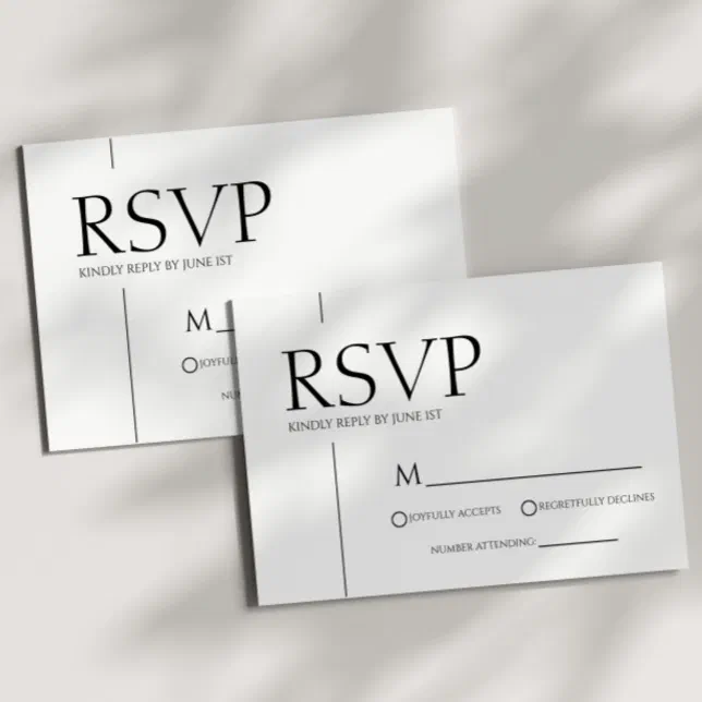 Minimal Minimalist Basic Simple Wedding RSVP Card | Zazzle