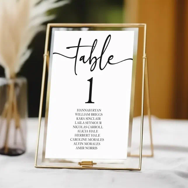 Minimal Minimalist Modern Classic Basic Wedding Table Number | Zazzle
