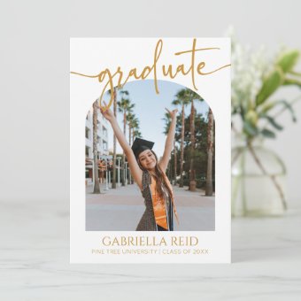 Minimal Minimalist Photo Arch Graduation Party Invitation | Zazzle