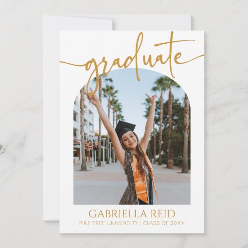 Minimal Minimalist Photo Arch Graduation Party Invitation | Zazzle