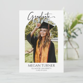 Minimal Minimalist Photo Arch Graduation Party Invitation | Zazzle