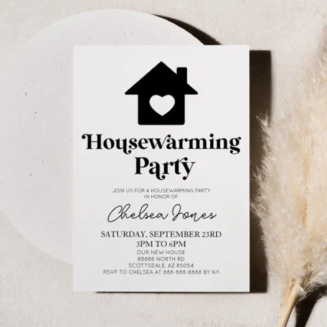 Minimal Minimalist Plain Simple Housewarming Party Invitation | Zazzle