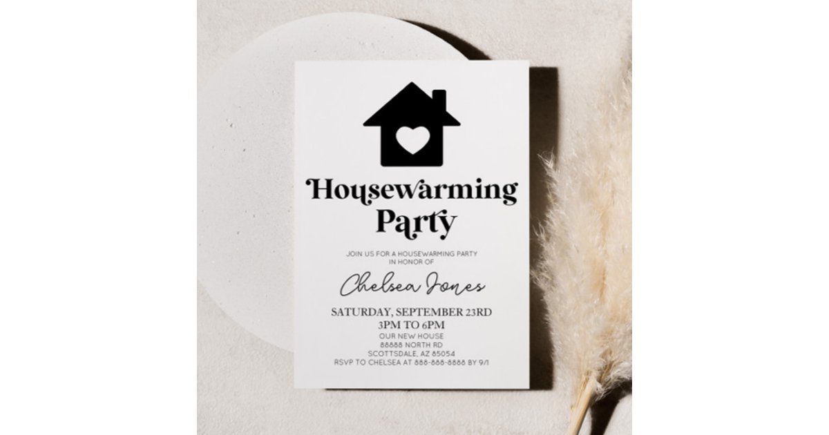 Minimal Minimalist Plain Simple Housewarming Party Invitation | Zazzle