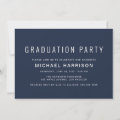 Minimal Modern 4 Photo Blue Graduation Party Invitation | Zazzle