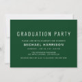 Minimal Modern 4 Photo Green Graduation Party Invitation | Zazzle