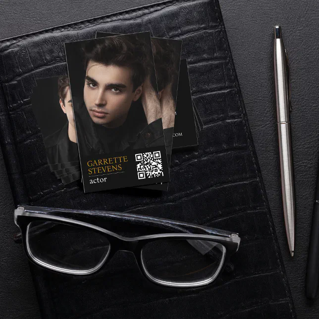 Minimal Modern Actor's Signature Headshot Business Card | Zazzle