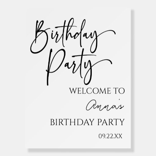 Minimal Modern Birthday Party Welcome Sign | Zazzle