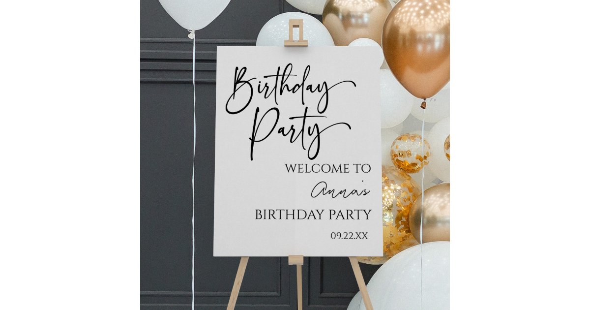 Minimal Modern Birthday Party Welcome Sign | Zazzle