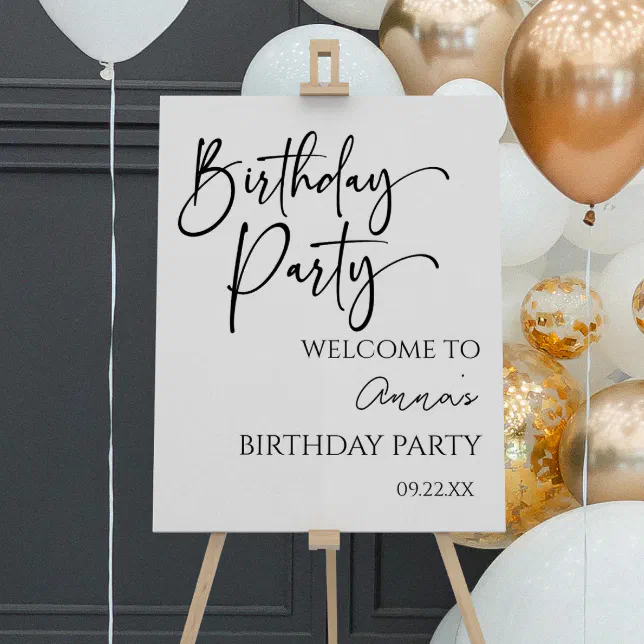 Minimal Modern Birthday Party Welcome Sign | Zazzle