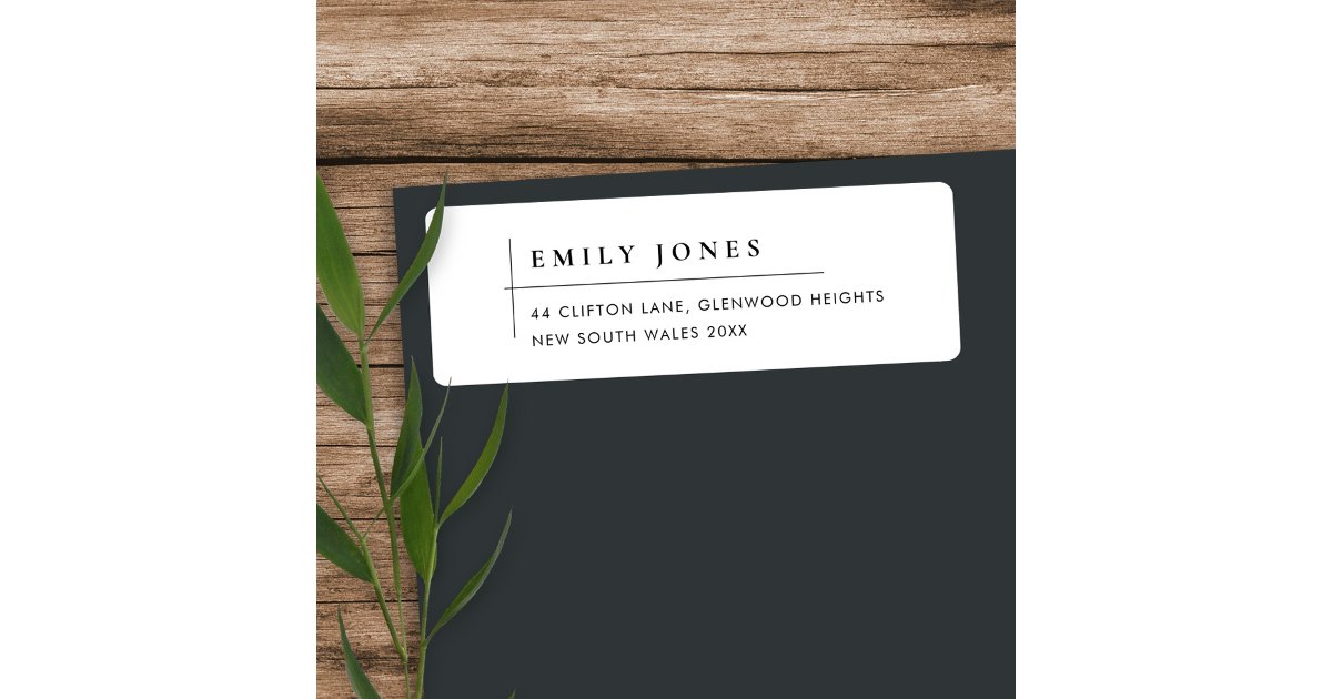 MINIMAL MODERN BLACK AND WHITE TYPOGRAPHY ADDRESS LABEL | Zazzle