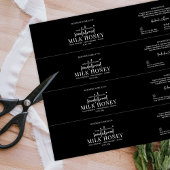 Minimal Modern Black Soap Belly Band Wrap Label | Zazzle