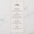 Minimal modern border elegant wedding menu | Zazzle