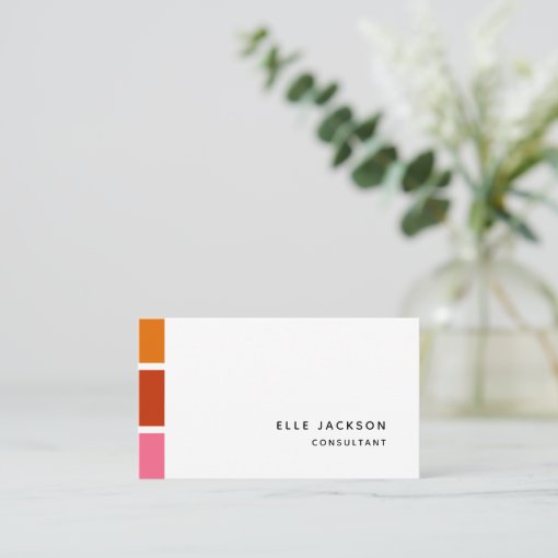 Minimal Modern Bright Customize Color Swatch Business Card | Zazzle