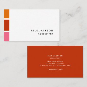 Minimal Modern Bright Customize Color Swatch Business Card | Zazzle