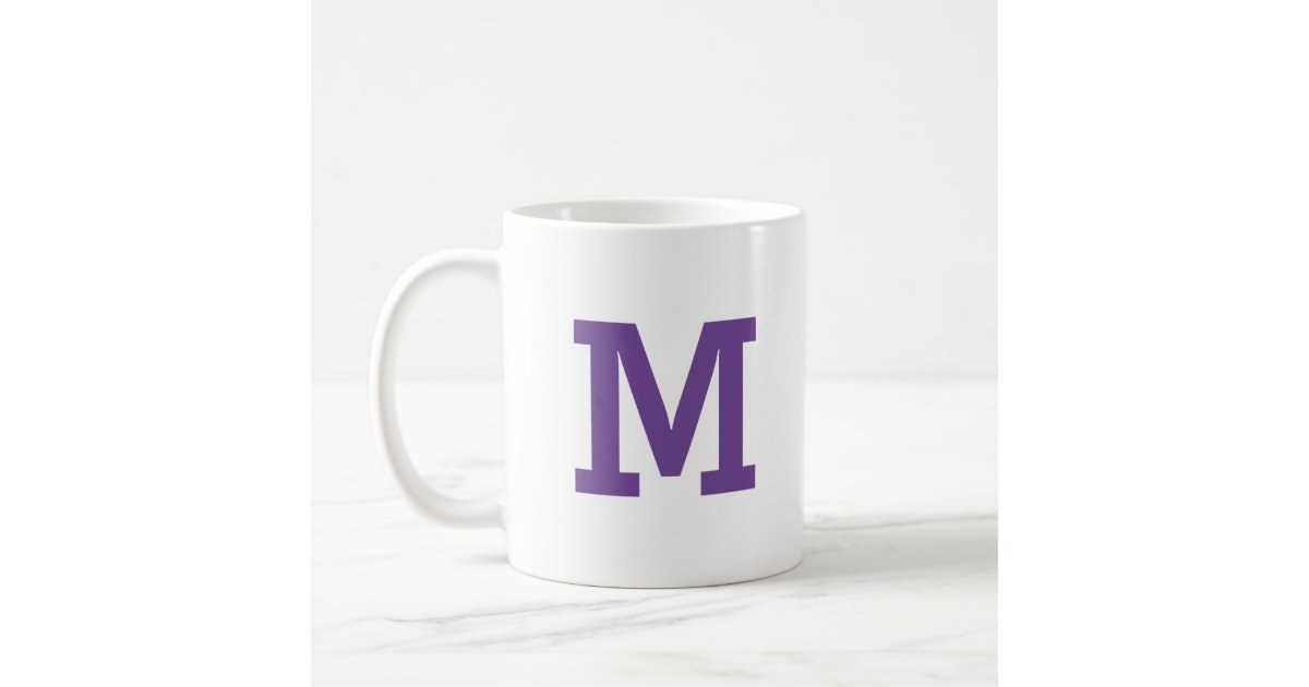 Minimal Modern Classic Purple Initial Letter Coffee Mug | Zazzle