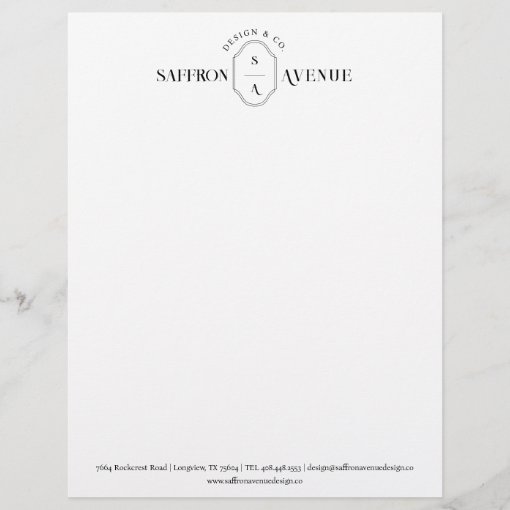 Minimal Modern Elegant Custom Logo Monogram Crest Letterhead | Zazzle