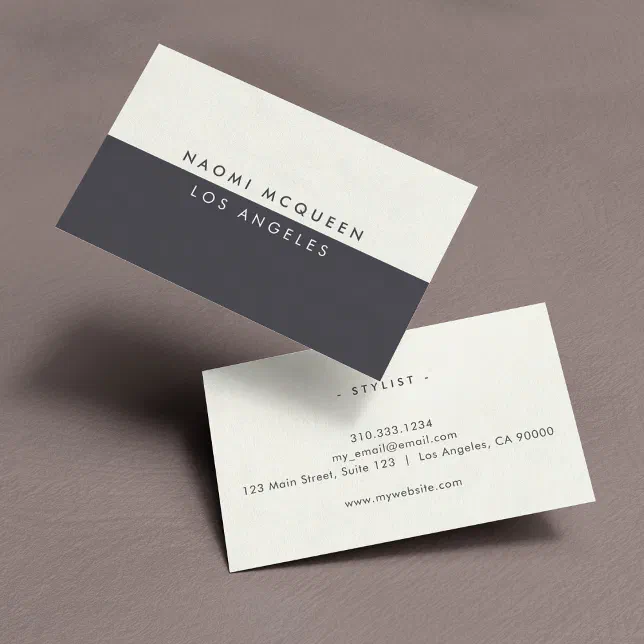 Minimal Modern Elegant Ivory Gray Simple Business Card | Zazzle