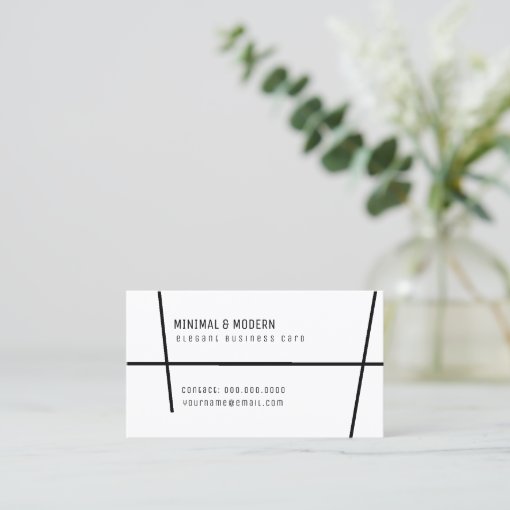 minimal & modern elegant minimalist white business card | Zazzle