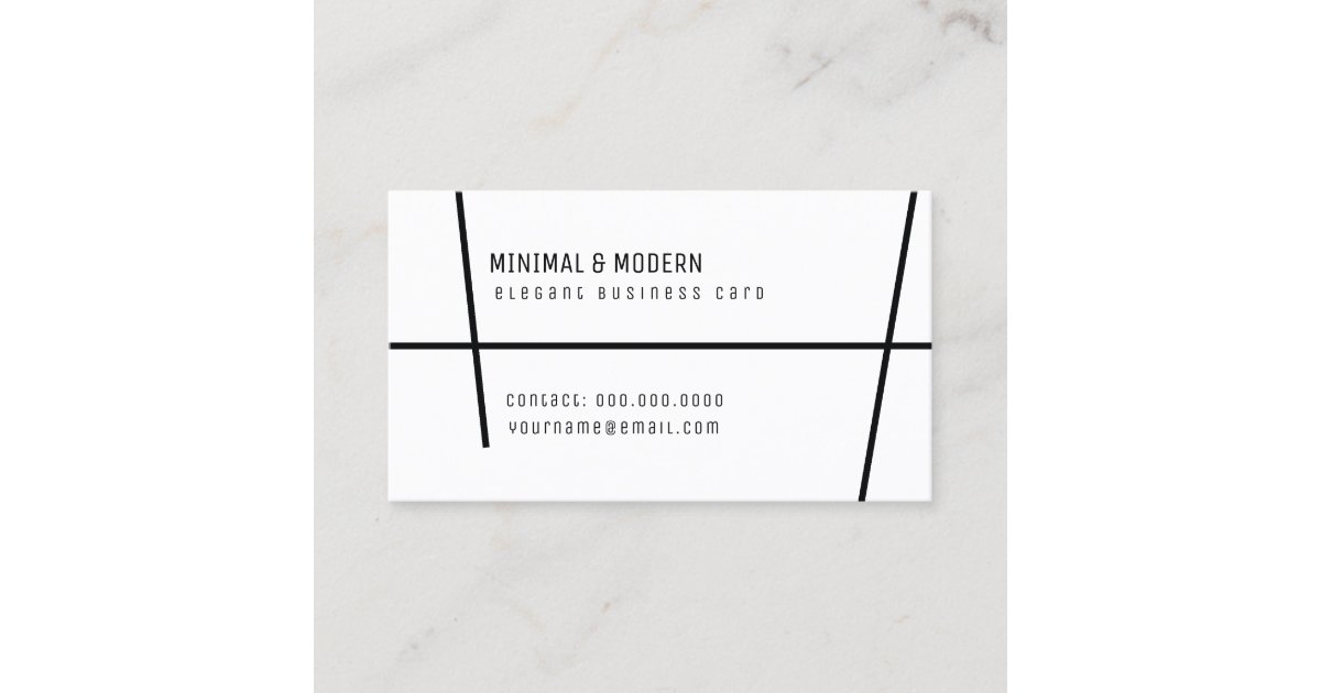 minimal & modern elegant minimalist white business card | Zazzle