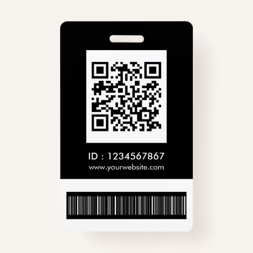 Minimal Modern Employee Qr Barcode Photo Badge | Zazzle