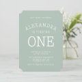 Minimal Modern Green Polka Dot First Birthday Invitation | Zazzle