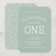 Minimal Modern Green Polka Dot First Birthday Invitation | Zazzle