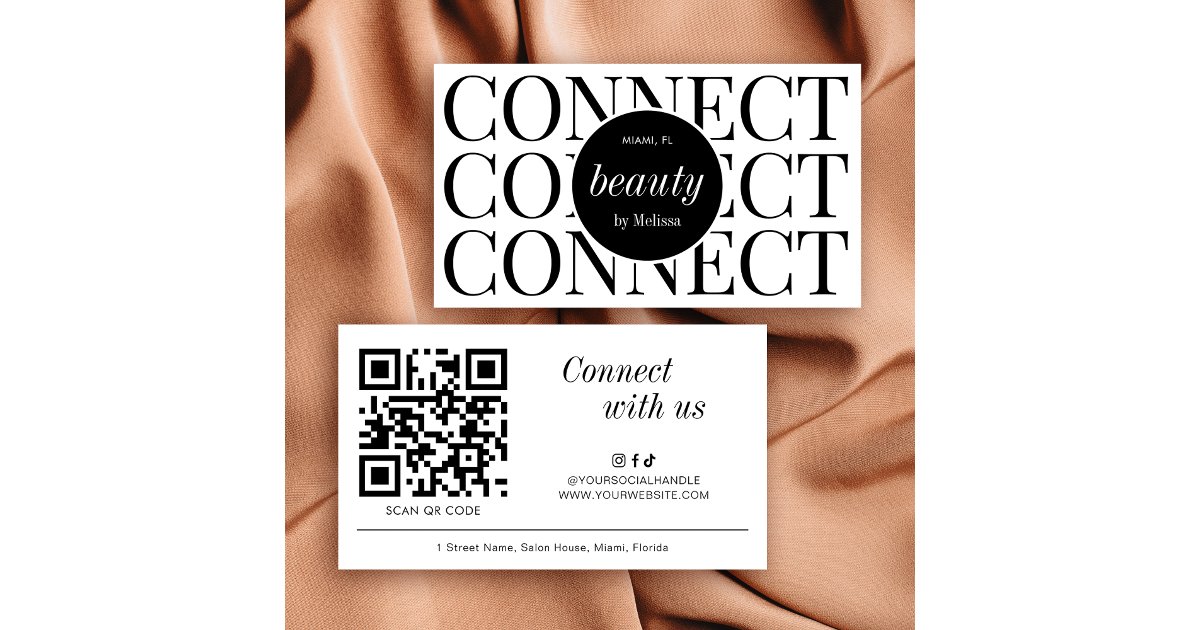 Minimal Modern Let's Connect QR Code Social Media Business Card | Zazzle