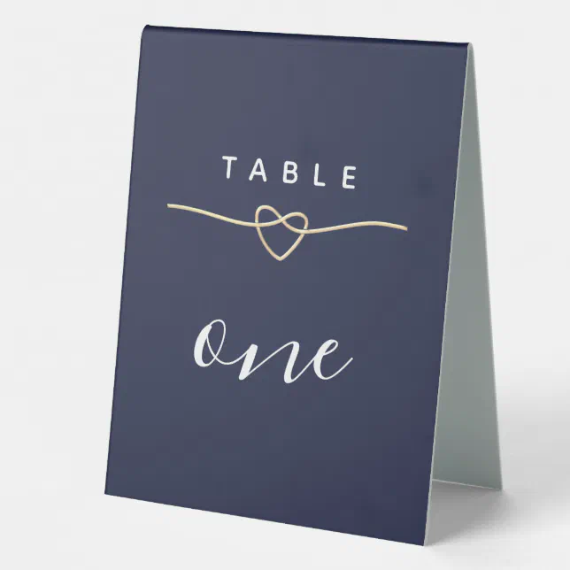 Minimal Modern Navy Blue Wedding Table Number Tent | Zazzle