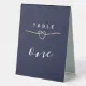 Minimal Modern Navy Blue Wedding Table Number Tent | Zazzle