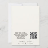 Minimal Modern QR Code Cream Wedding Reception Invitation | Zazzle