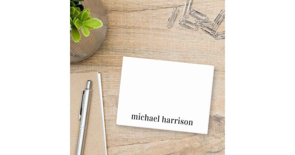 Minimal Modern Typography Monogram Post-it Notes | Zazzle
