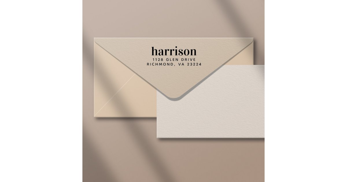 Minimal Modern Typography Name Return Address Rubber Stamp | Zazzle