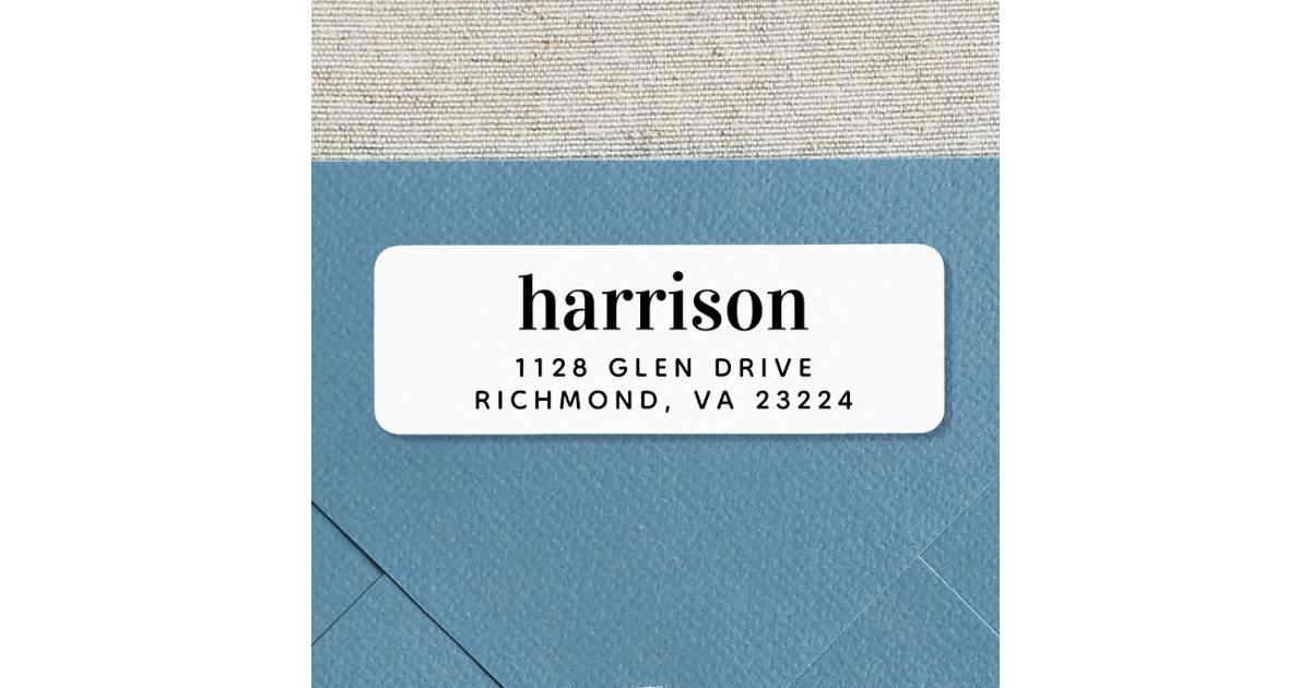 Minimal Modern Typography Return Address Label | Zazzle