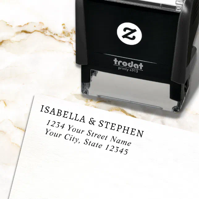 Minimal Modern Typography Return Address Self-inking Stamp | Zazzle