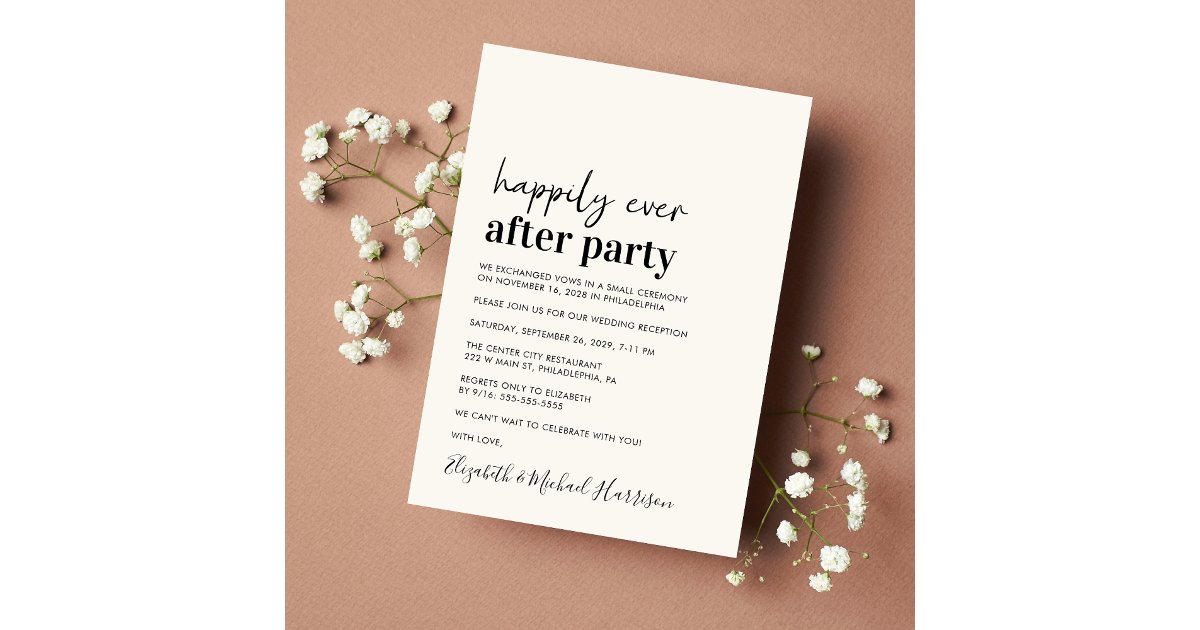Minimal Modern Wedding Reception Cream Invitation | Zazzle