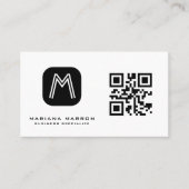 Minimal Monogram Custom QR Code Basic Business Card | Zazzle