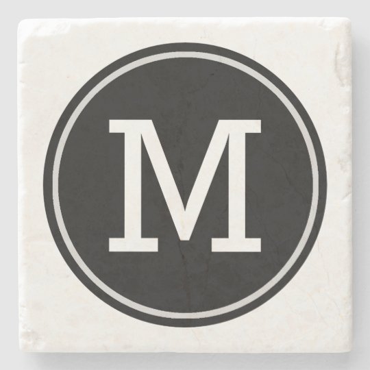 Elegant personalized monogram letter stone coaster | Zazzle.com