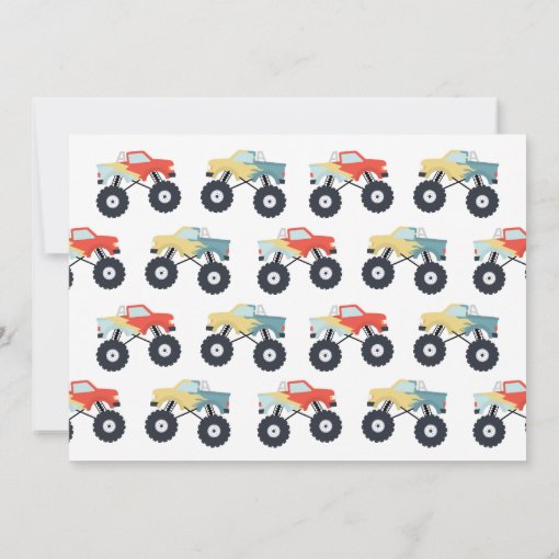 Minimal Monster Truck Birthday Party Invitation | Zazzle